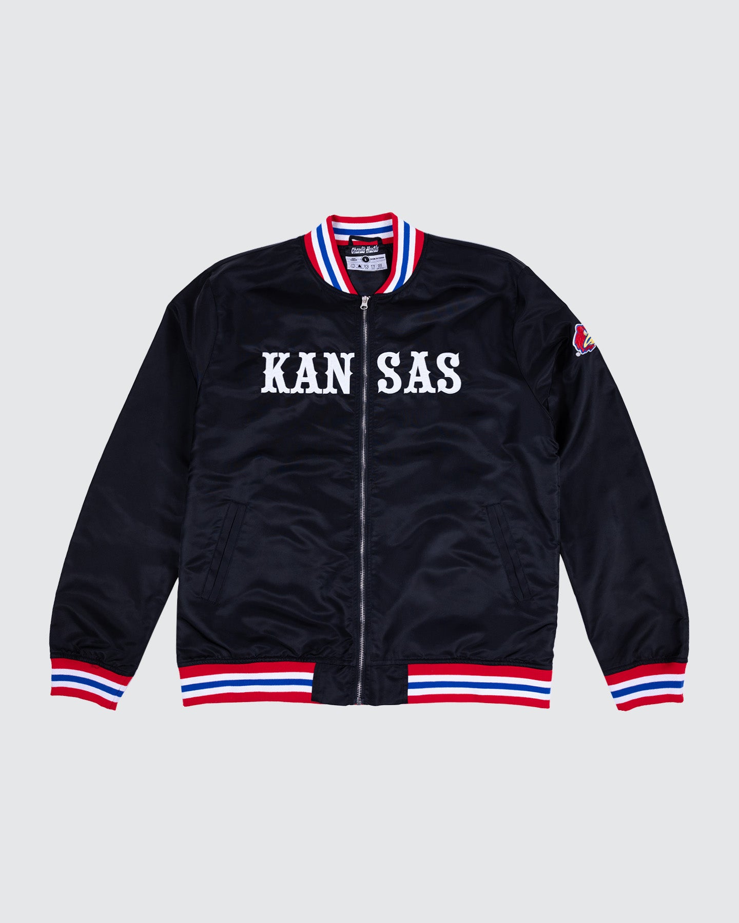 KU College Vault Football Black Varsity Jacket | Charlie Hustle
