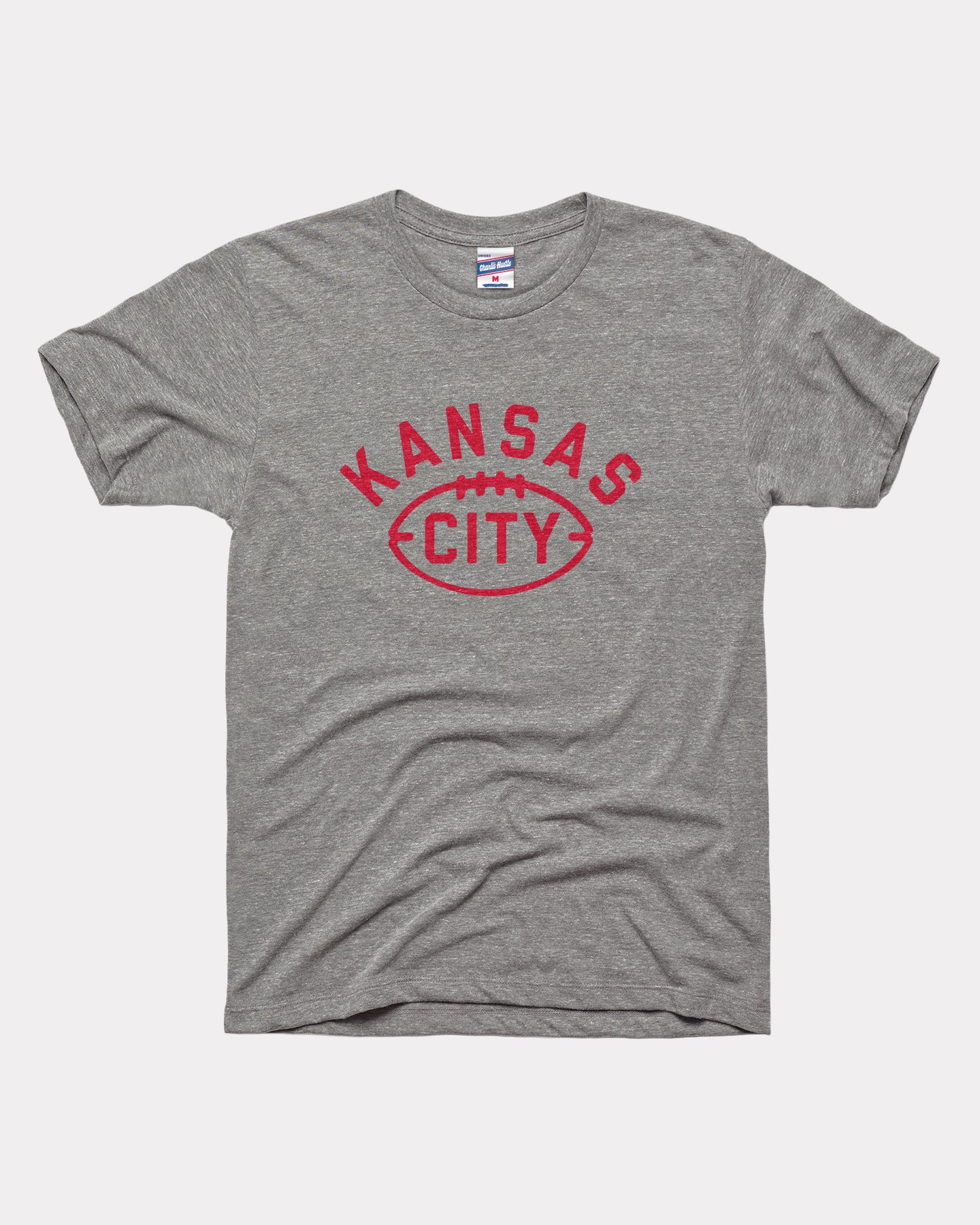 Kansas City Football Grey T-Shirt | CHARLIE HUSTLE