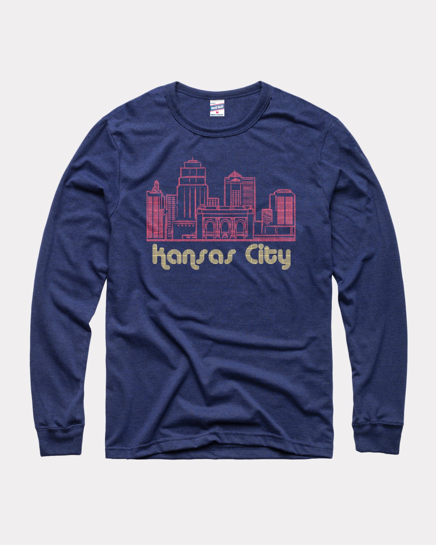 Kansas City Dot Skyline Navy Long Sleeve Tee | Charlie Hustle