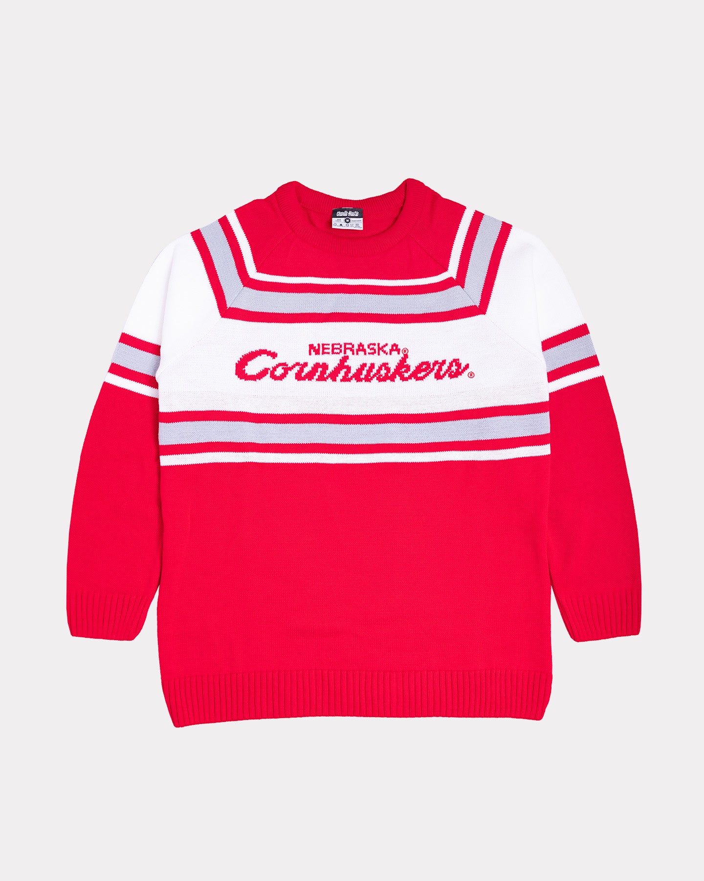 Nebraska Script Red Sweater | CHARLIE HUSTLE